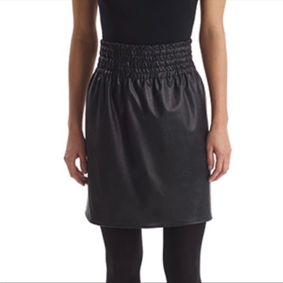 Commando | Skirts | Commando Nwt Black Faux Leather Skirt With Smocked ...